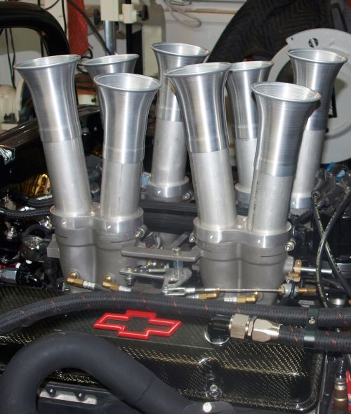 set of Stacks and Adapters - Hilborn Stack Adapters to Make Canted ...