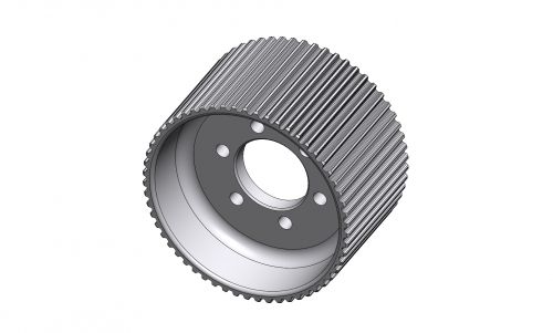 58 tooth 8mm GT Center Flange Pulley for Offsetting and less flexing