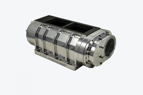 2039 10-71 TBS Blower Front Offset High Helix Billet Blower Polished