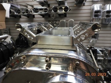 EFI BILLET Blower "Loaded" Injector Plate with 16 Injectors for Gas-E ...