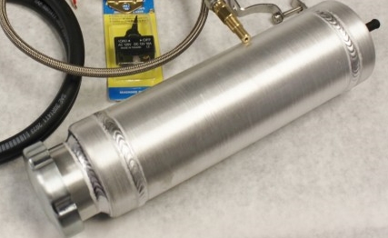 FUEL INJECTION Primer Tank- 1 qt Spun Aluminum-Billet Cap- W Stainless ...