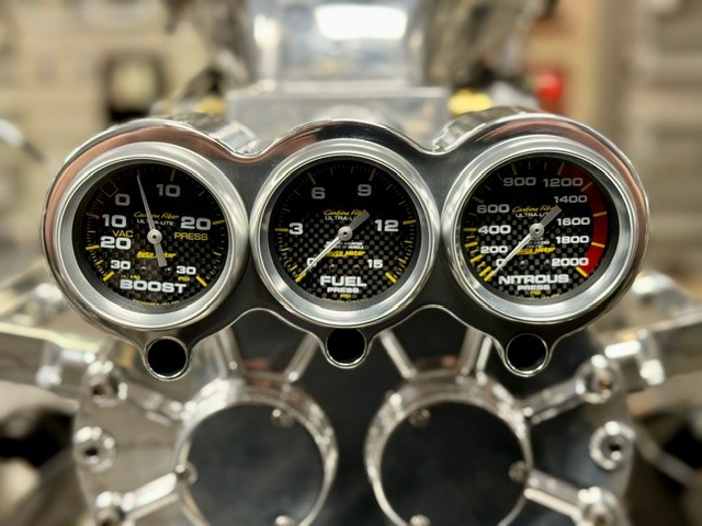 Alkydigger- Billet 3 Gauge Pods w Gauges Mounts to 3 Bolts Rear of ...