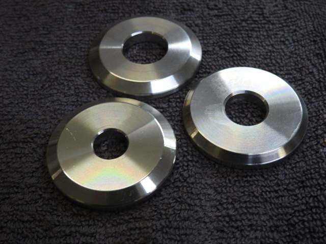 BLOWER HUB Stainless Beveled Hub Washer 1/2 " Center Hole .250 Thick BBC