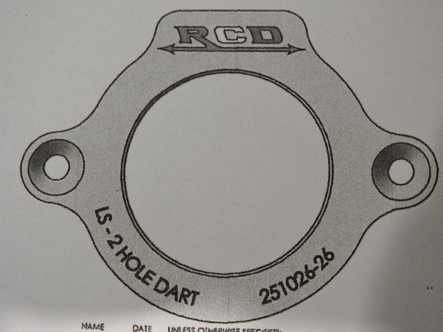 251026-26 LS CAM RETAINING PLATE STANDARD HEIGHT CAM REGULAR LS 2 HOLE DART
